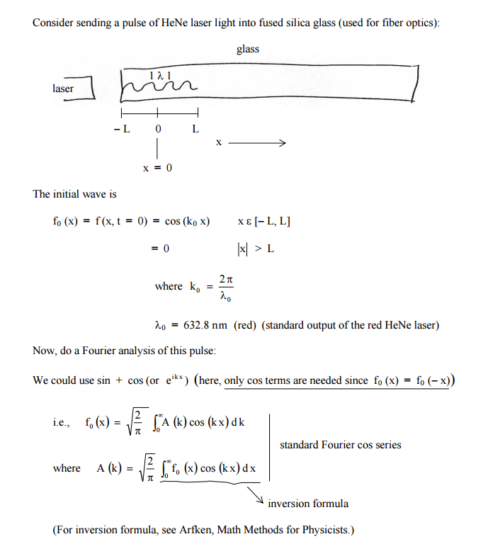 Solved Consider sending a pulse of HeNe laser light into | Chegg.com