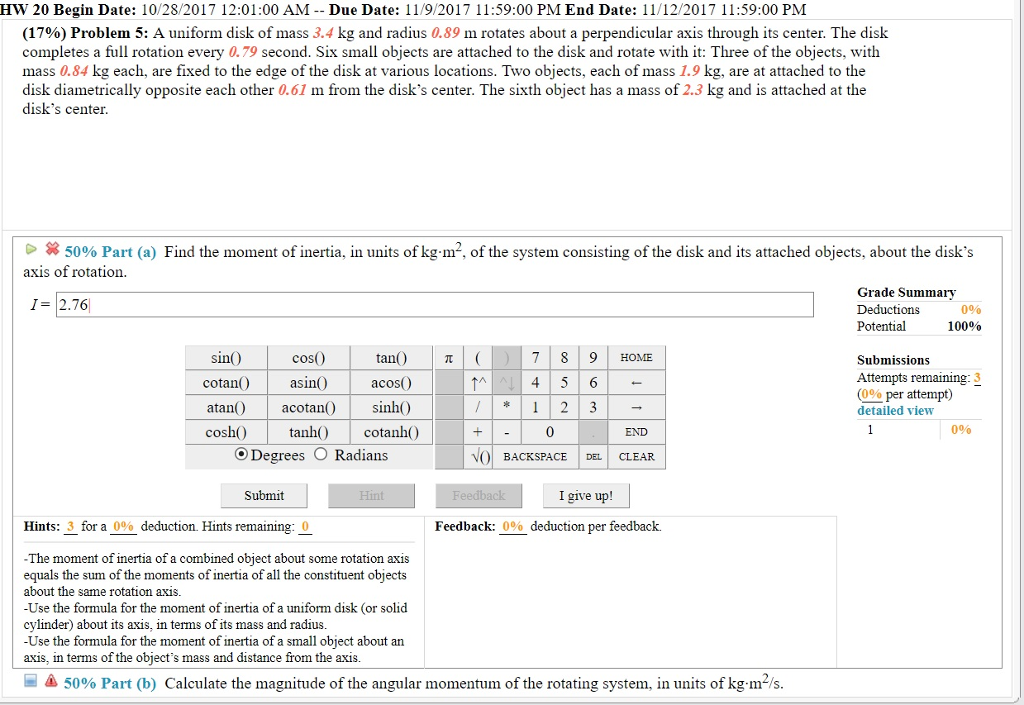 Solved Find the moment of intertia of the system consiting | Chegg.com