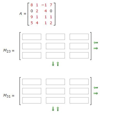 Solved Find M23 and M31 for the given matrix A. | Chegg.com