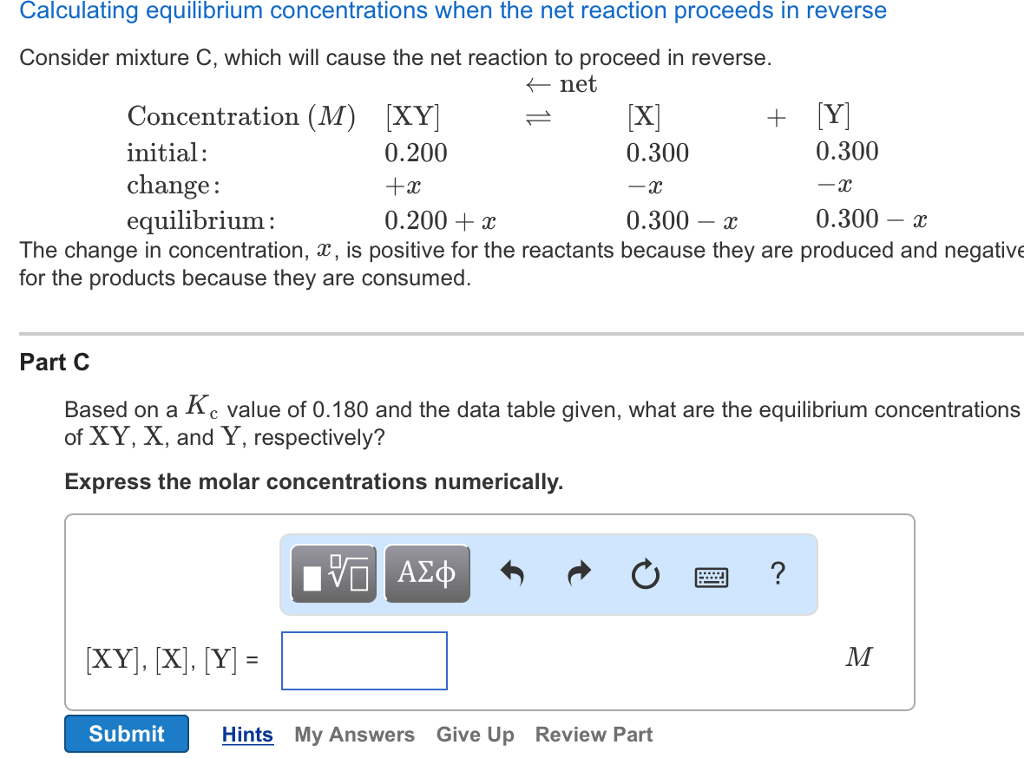 Solved Calculating equilibrium concentrations when the net | Chegg.com