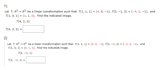 Solved Let T: R3 ? R3 be a linear transformation such that | Chegg.com