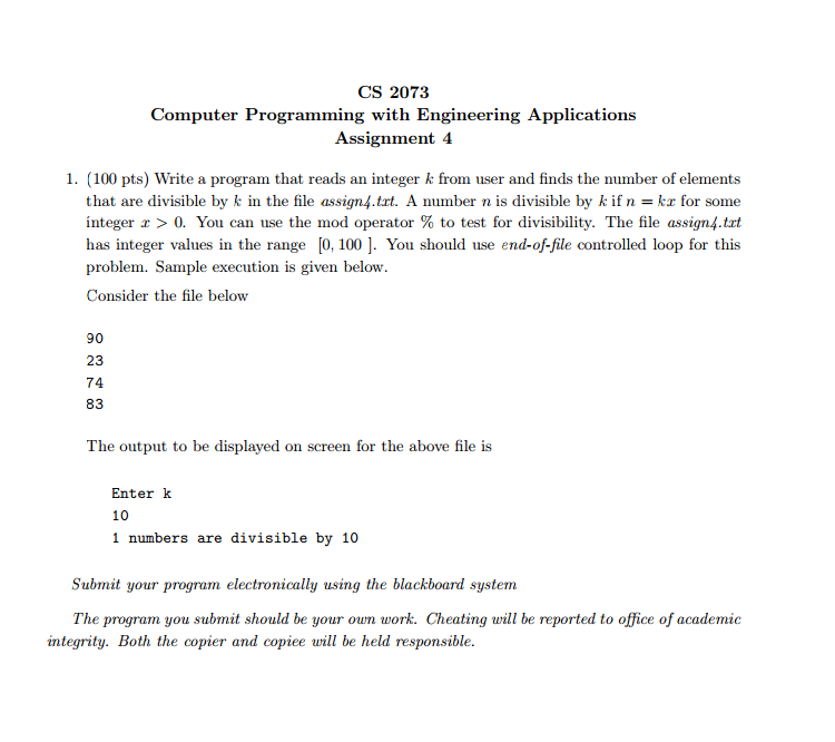 Solved Write A Program That Reads An Integer K From User And