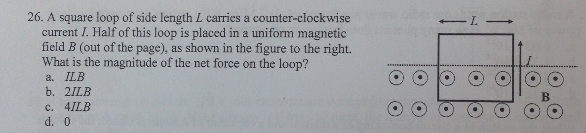 Solved 26. A square loop of side length L carries a | Chegg.com