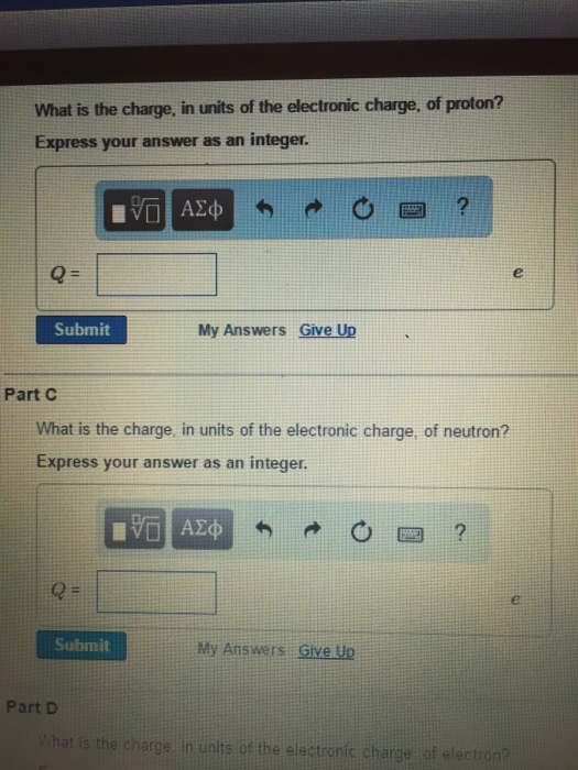 Solved What is the charge, in units of the electronic | Chegg.com