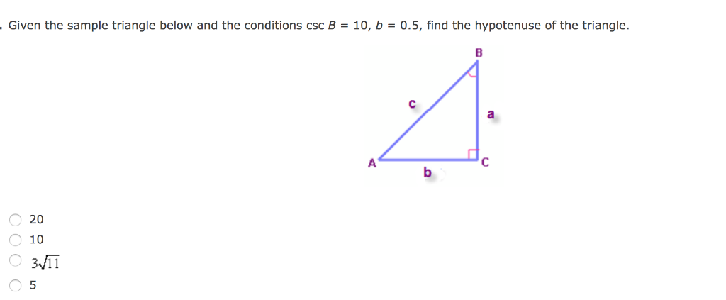 Solved Given the sample triangle below and the conditions | Chegg.com