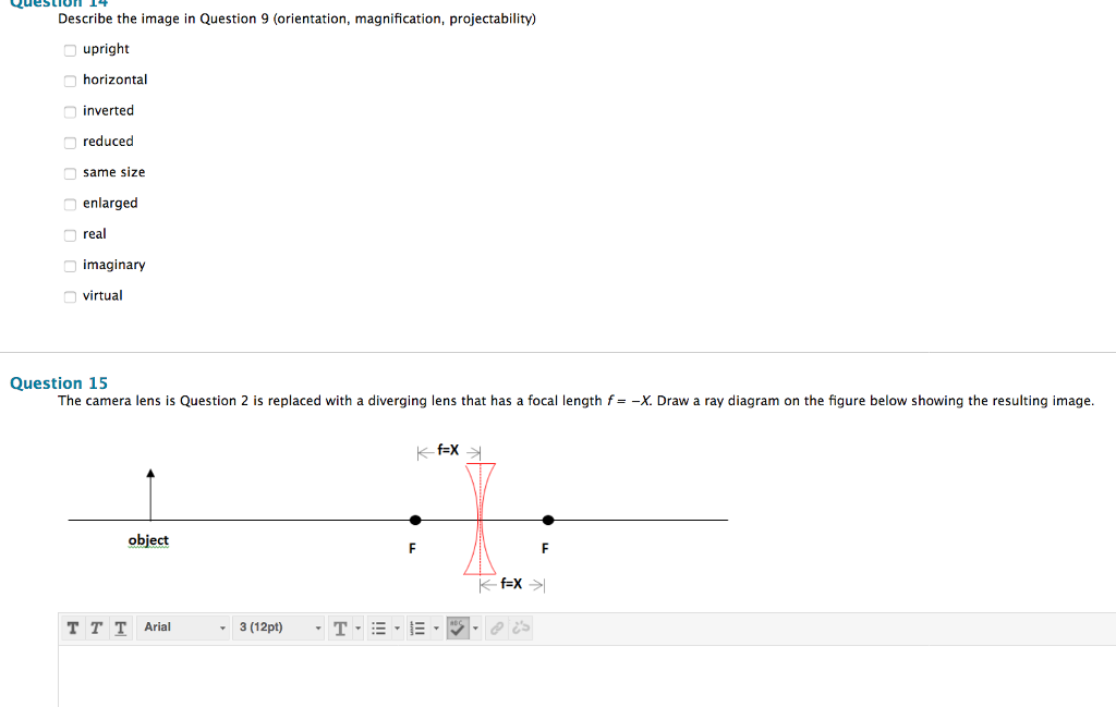 Solved Question 1 Below are two diagrams showing an image | Chegg.com