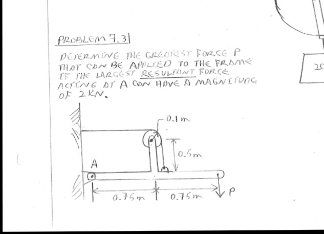 Solved Determine The Greatest Force P That Can Be Applied To