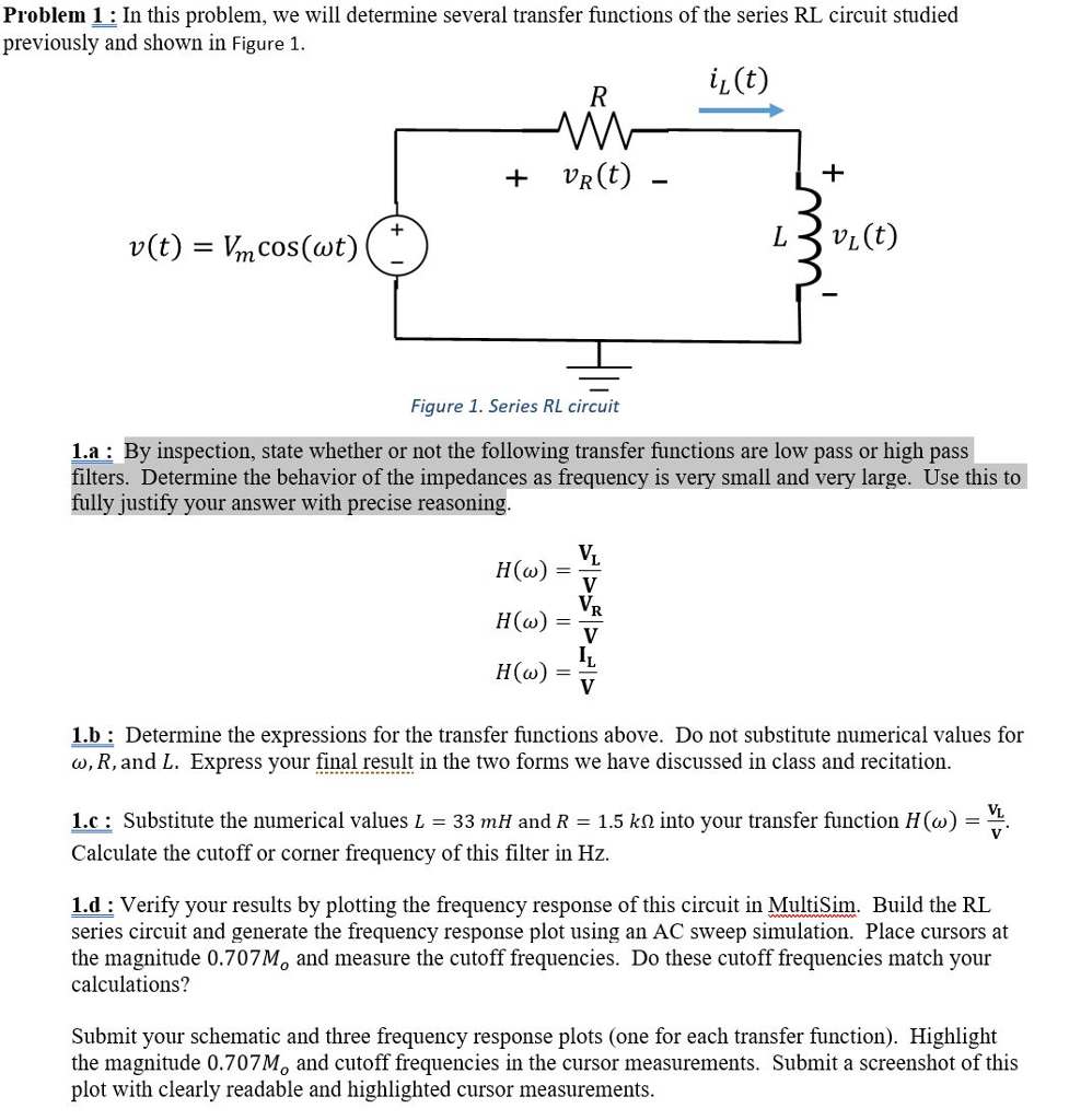 Solved Problem 1 In this problem, we will determine several | Chegg.com