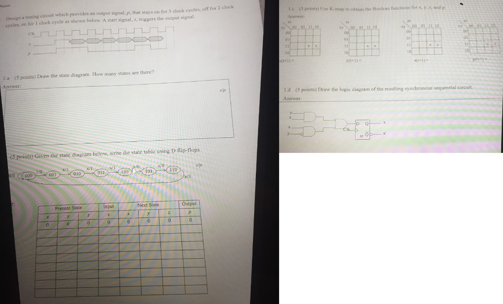 Solved Design a timing circuit which provides eycles, on for | Chegg.com