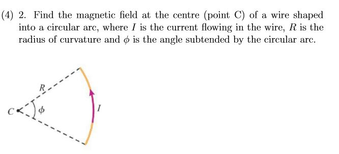 Solved (4) 2. Find the magnetic field at the centre (point | Chegg.com