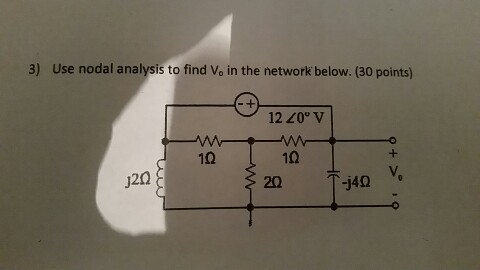 Solved Use nodal analysis to find V_0 in the network below. | Chegg.com