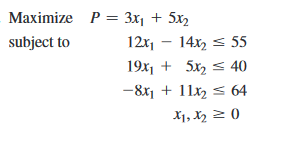 Solved Maximize p = 3x1 + 5x2 subject to 12x 14x s 55 19x1 + | Chegg.com