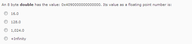 Solved An 8 byte double has the value: 0x4090000000000000. | Chegg.com
