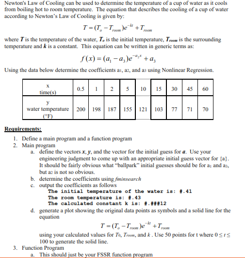 Solved Newton's Law of Cooling can be used to determine the | Chegg.com