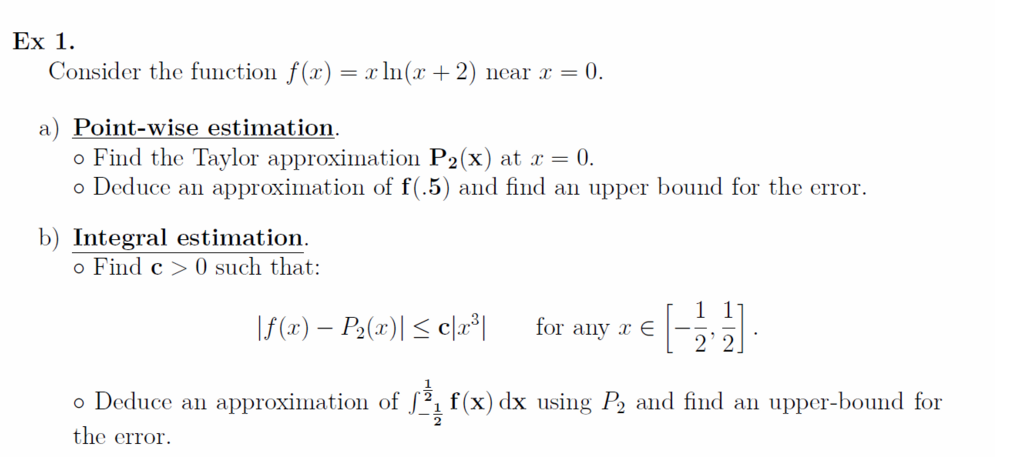 Solved Consider the function f(x) = x ln(x + 2) near x = 0. | Chegg.com