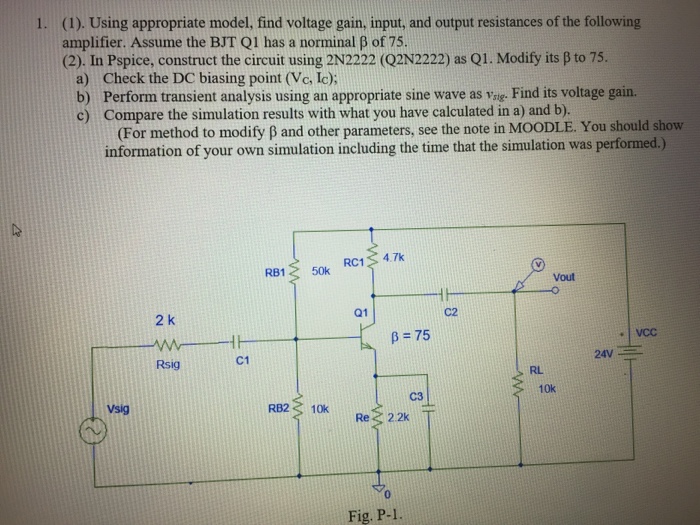 Solved Using appropriate model, find voltage gain, input, | Chegg.com