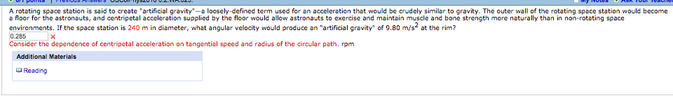 Solved A Rotating space station is said to create | Chegg.com