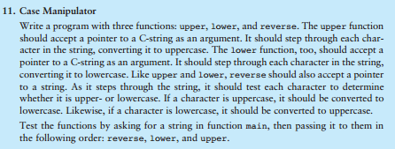 Solved Case Manipulator Write a program with three | Chegg.com