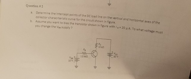 Solved Question #2 Determine the intercept points of the DC | Chegg.com