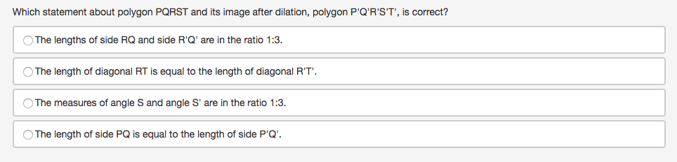 Solved Polygon PQRST shown below is dilated with a scale | Chegg.com