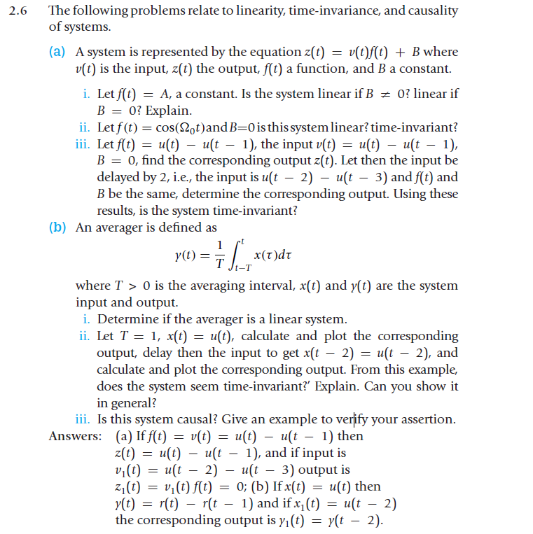 Solved The following problems relate to linearity, | Chegg.com