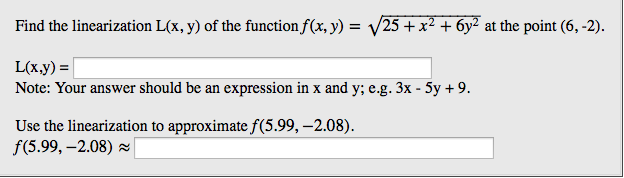 Solved Find The Linearization Lx Y Of The Function Fx 0486