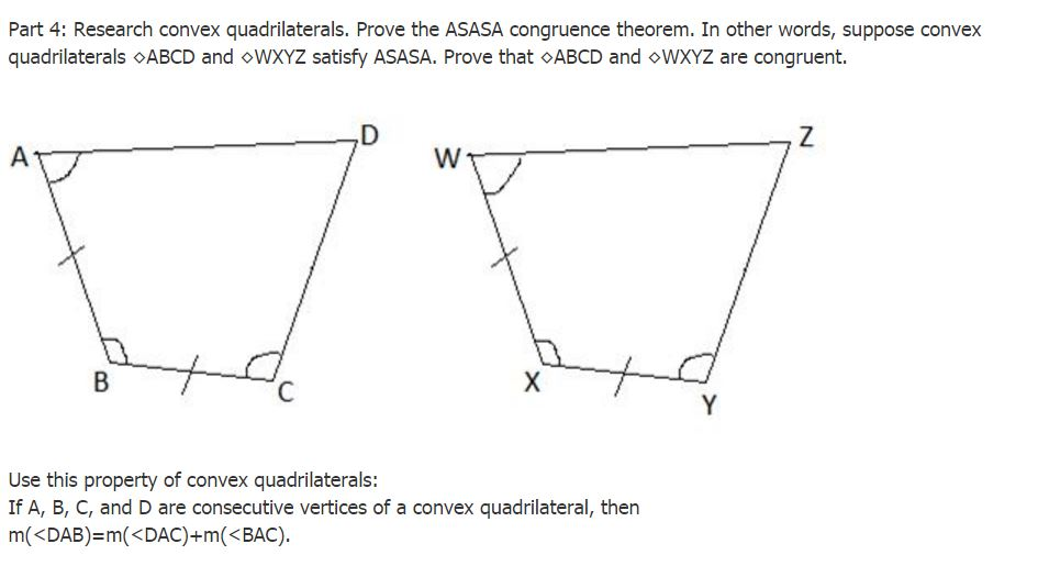 Solved Research convex quadrilaterals. Prove the ASASA | Chegg.com