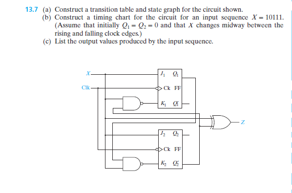 Solved 13 7 A Construct A Transition Table And State Graph