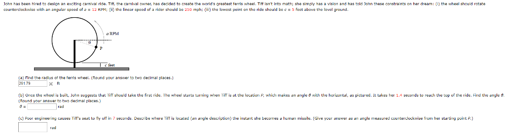 Solved John has been hired to design an exciting carnival | Chegg.com