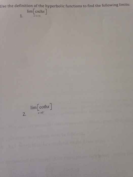 Solved Use the definition of the hyperbolic functions to | Chegg.com