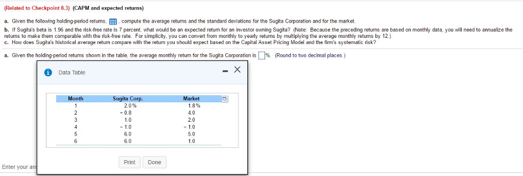 Solved Given the following holding-period returns. compute | Chegg.com
