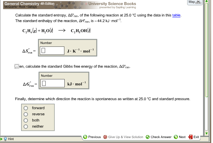 Solved Calculate the standard entropy, Delta S_rxn^degree, | Chegg.com
