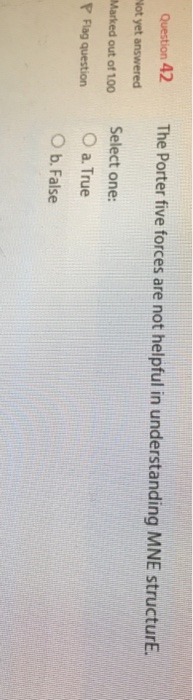 Solved The Porter five forces are not helpful in | Chegg.com