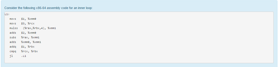 Solved Consider the following x86-64 assembly code for an | Chegg.com