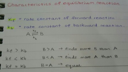 Solved Characteristics of equilibrium reacti K rate constant | Chegg.com