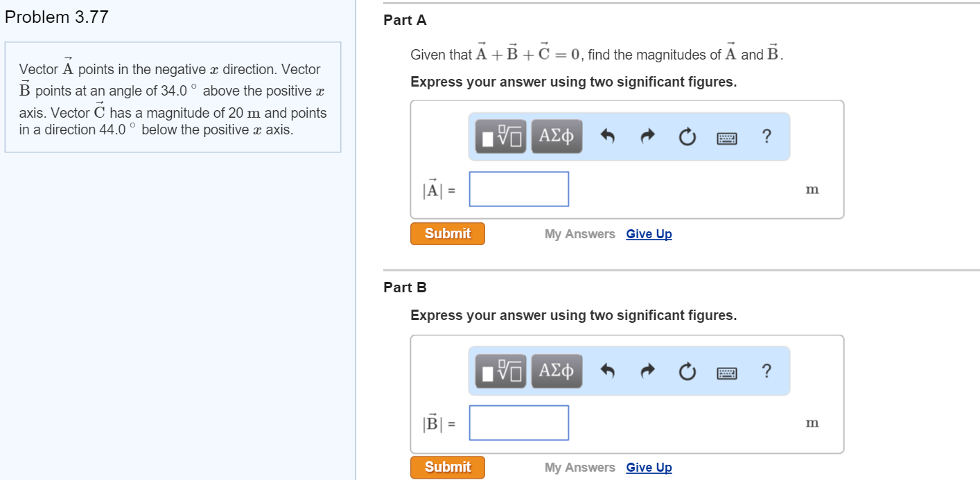 Solved Vector rightarrowA points in the negative x | Chegg.com