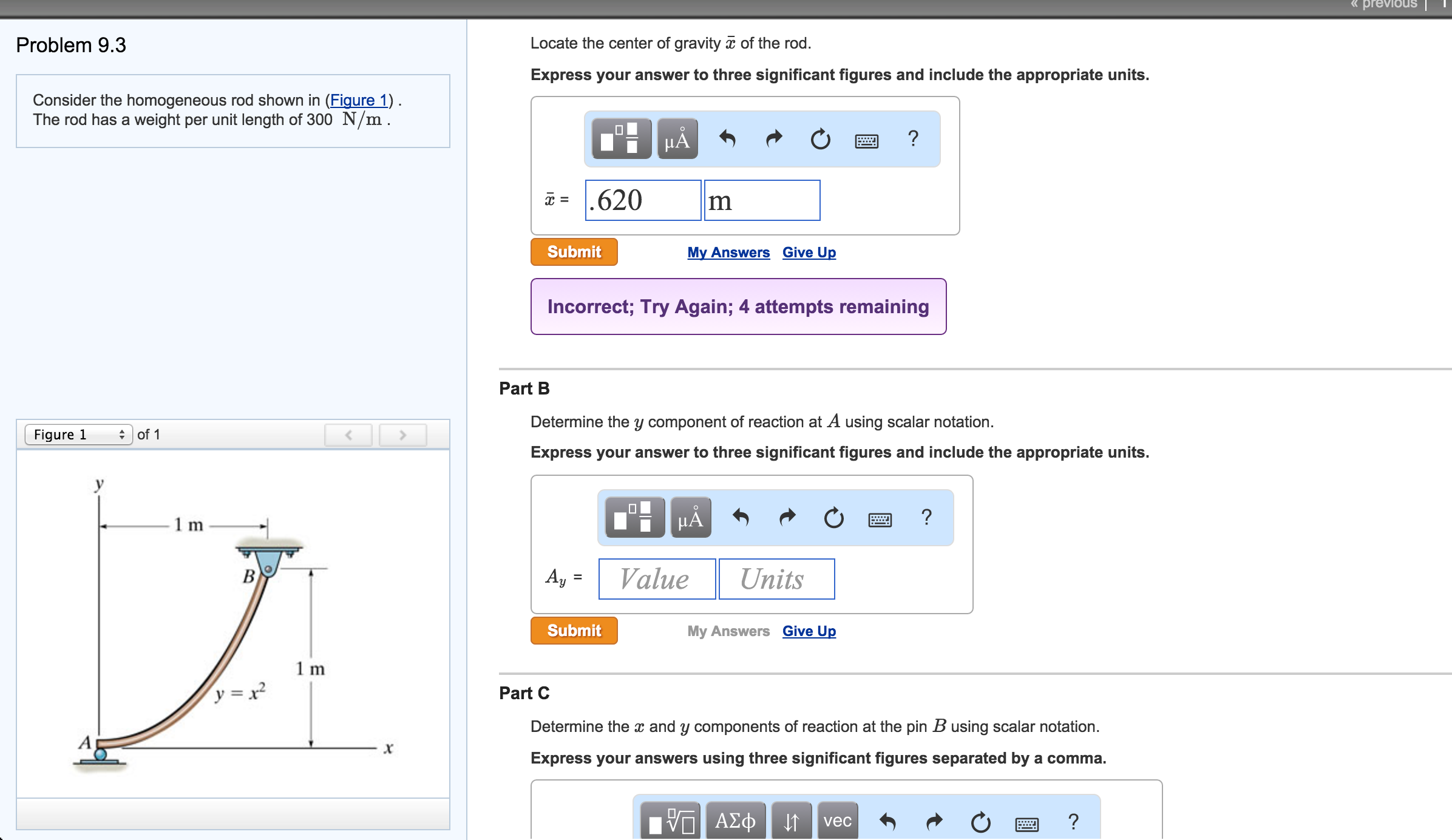 Consider the homogeneous rod shown in (Figure 1) . | Chegg.com Consider the homogeneous rod shown in (Figure 1) . | Chegg.com