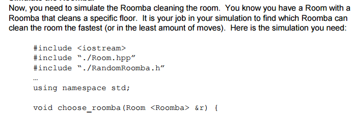 Solved c++ programming for simulation a robot clean rooms | Chegg.com