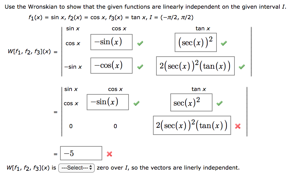 Solved Use the Wronskian to show that the given functions | Chegg.com