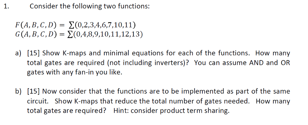 Solved Turning functions into equations using kmaps and | Chegg.com