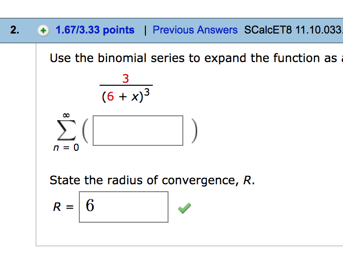 Solved 2. 1.67/3.33 points| Previous Answers SCalcET8 | Chegg.com