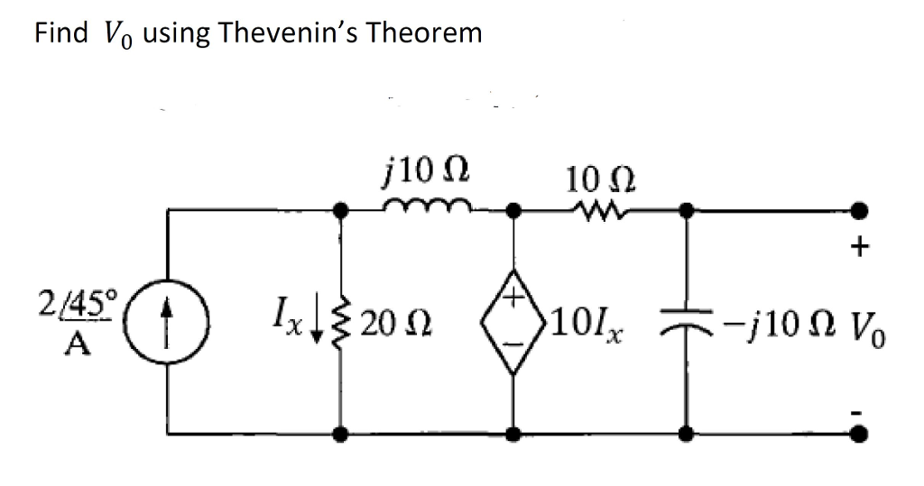 Solved Find Vo using Thevenin's Theorem /10 ? 10 ? 2/45 | Chegg.com