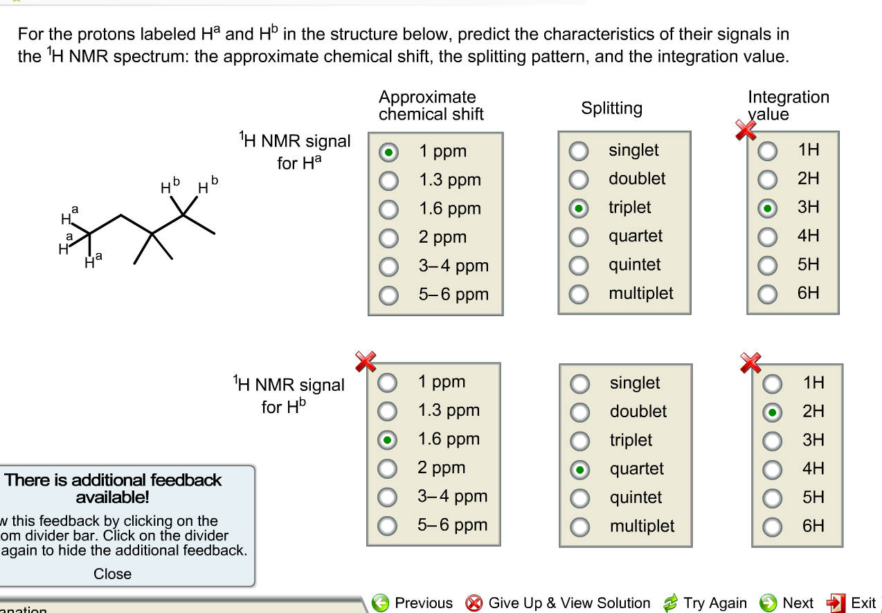 Solved For the protons labeled H^a and H^b in the structure | Chegg.com