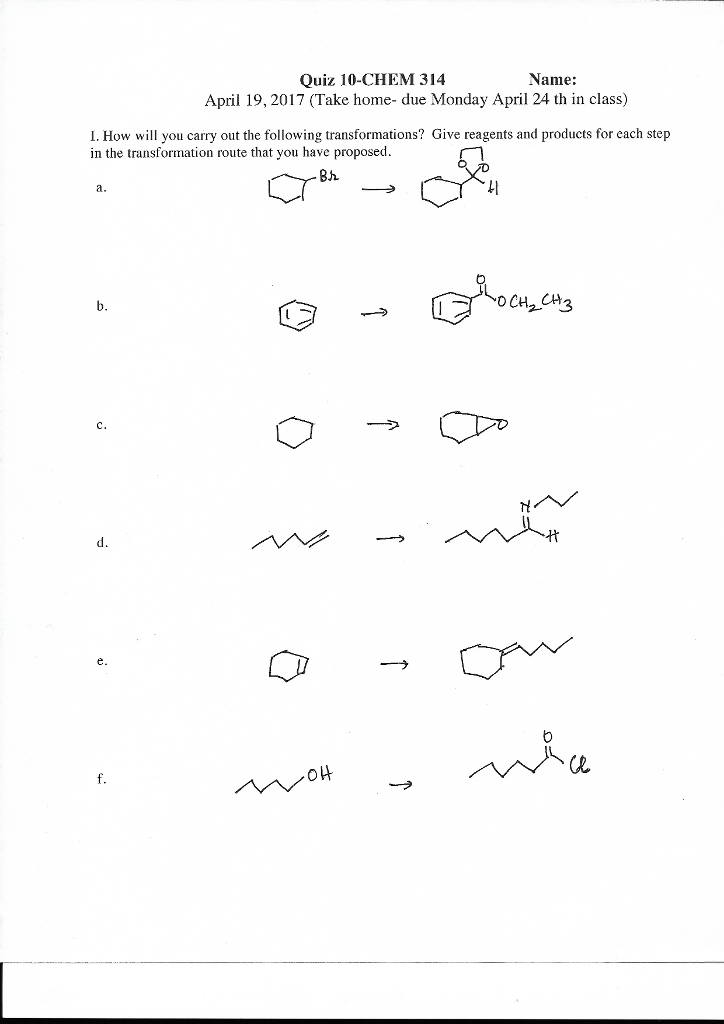 Solved How will you carry out the following transformations? | Chegg.com