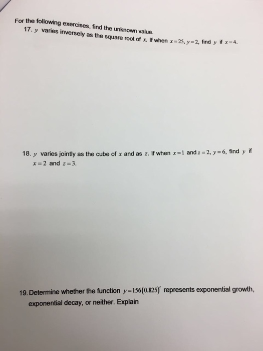 Solved For the following exercises, find the unknown value d | Chegg.com