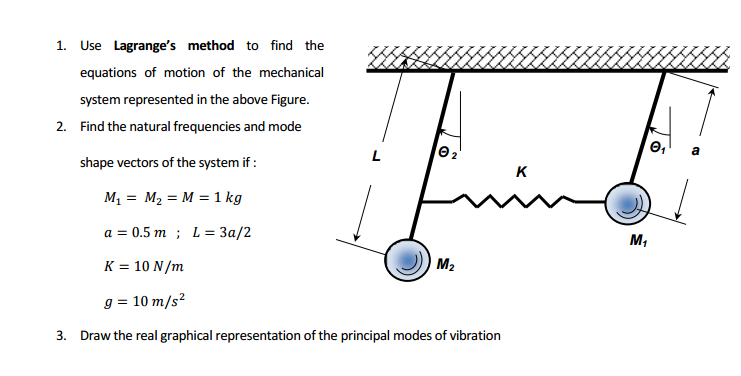 Solved Use Lagrange's method to find the equations of motion | Chegg.com
