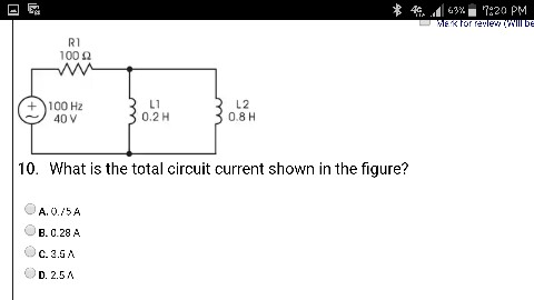 Solved What is the total circuit current shown in the | Chegg.com