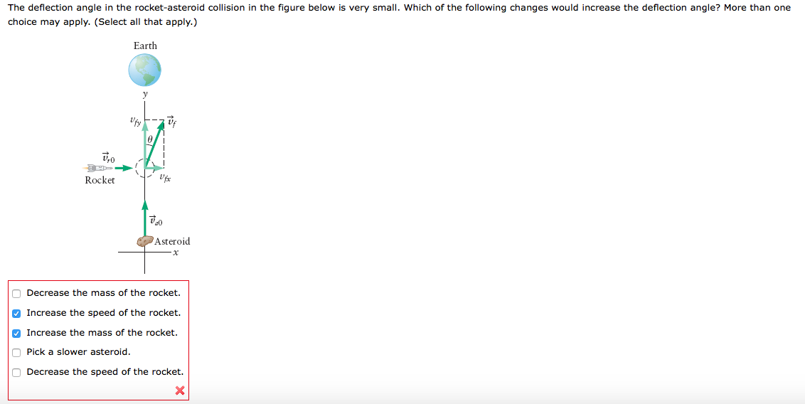 Solved The deflection angle in the rocket-asteroid collision | Chegg.com