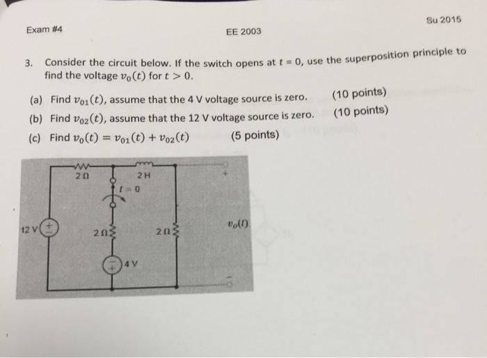 Solved Consider the circuit below. If the switch opens at t | Chegg.com