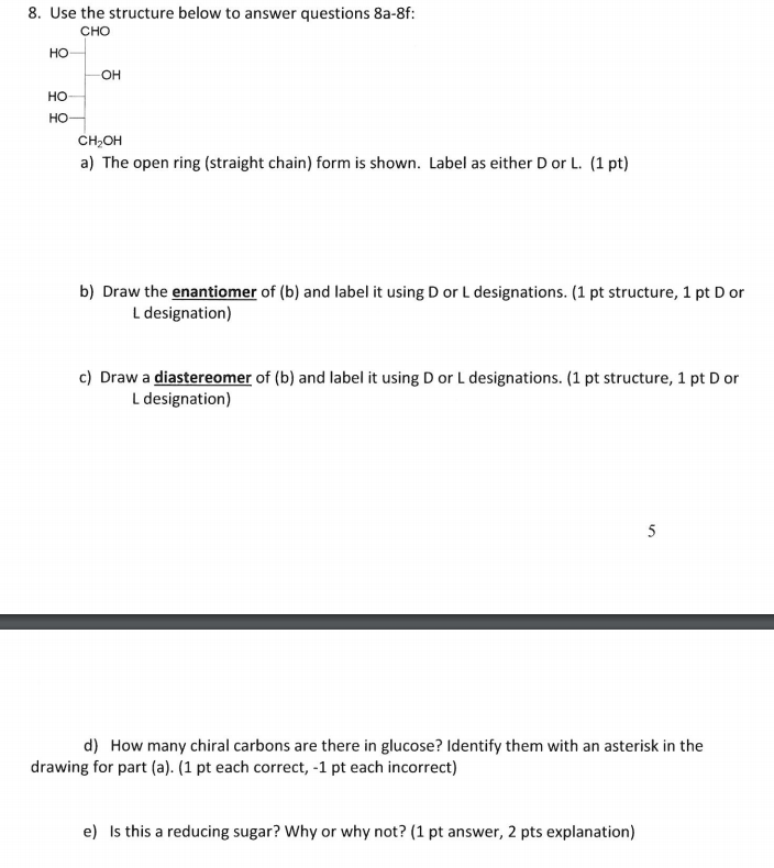 Solved L or D sugars and followiong questions with | Chegg.com